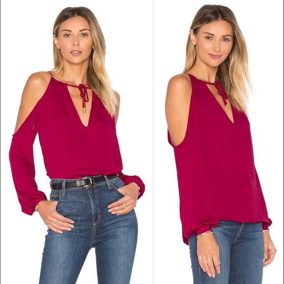 REVOLVE | Tops | New Revolve X Lacademie Deep V Cold Shoulder Keyhole ...